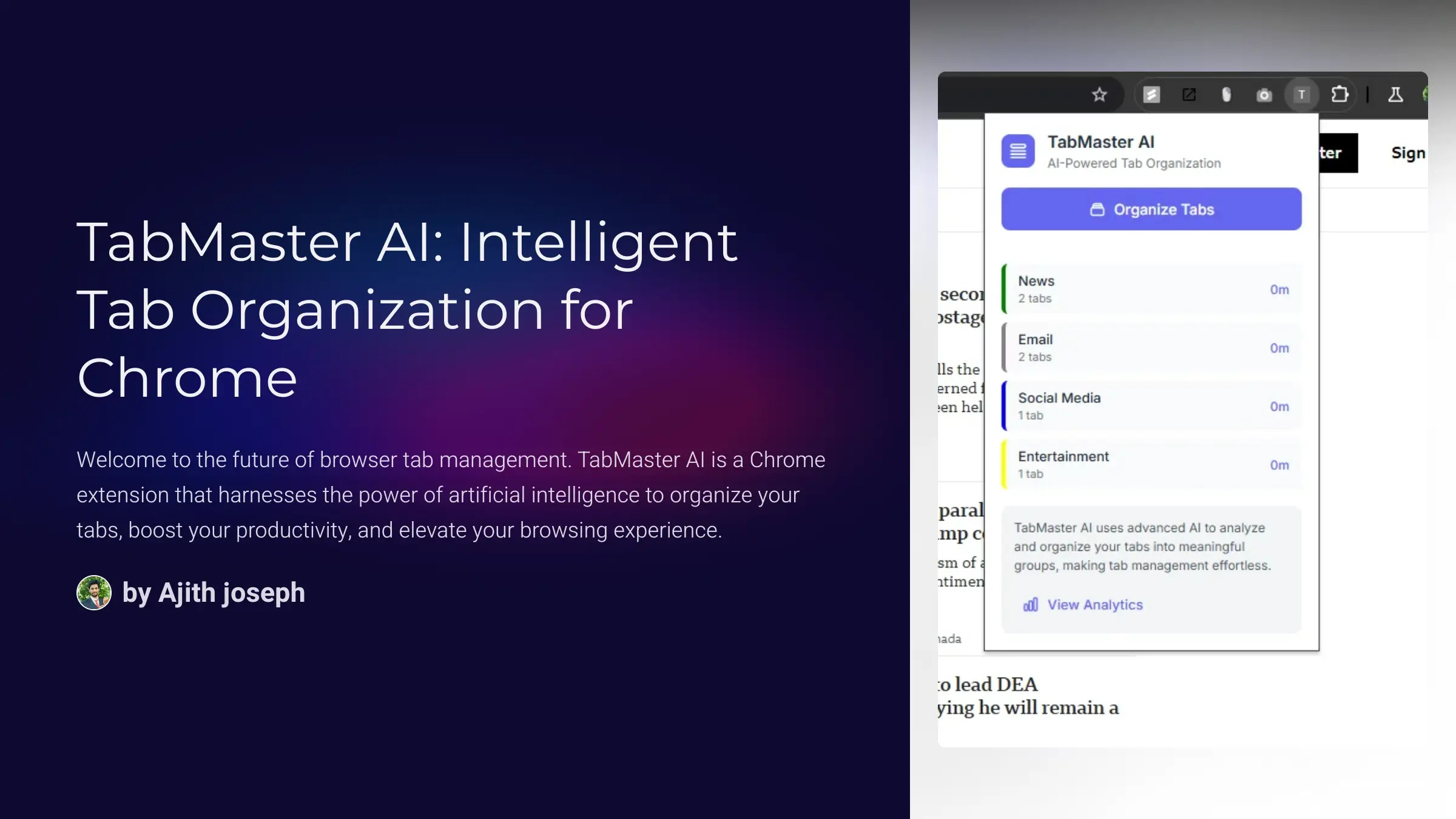 TabMaster AI - Intelligent Tab Management for Chrome